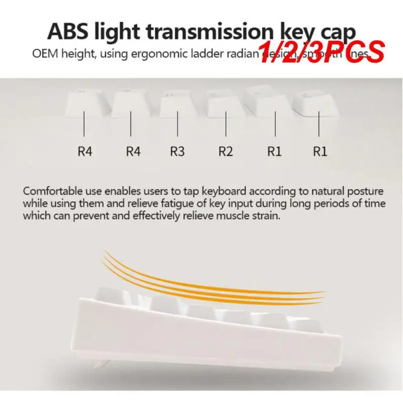 1-2-3PCS-Mechanical-Keyboard-Keycaps-Ergonomic-Universal-Replacement ...