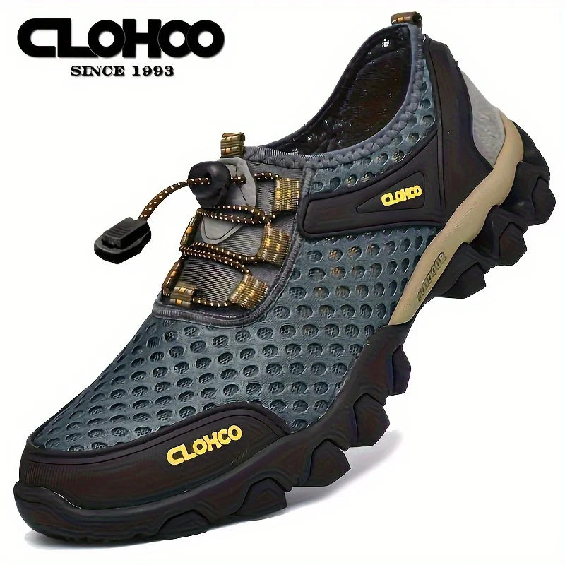 CLOHOO Men's Breathable Mesh Sports Shoes Casual Non-slip Rubber Sole ...