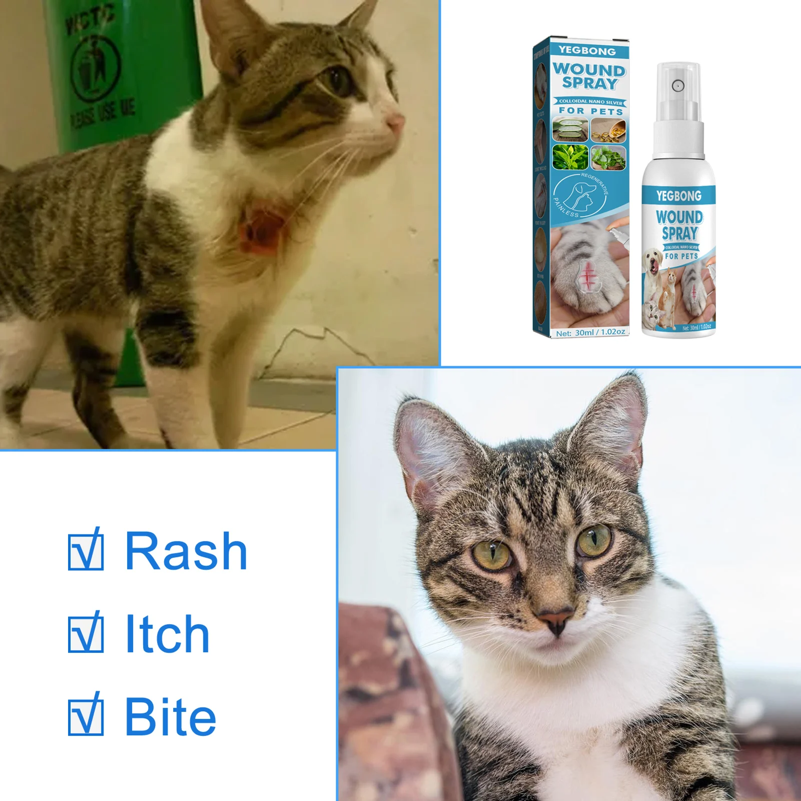 30ml Pet Wound Spray Cats And Dogs Wound Repair