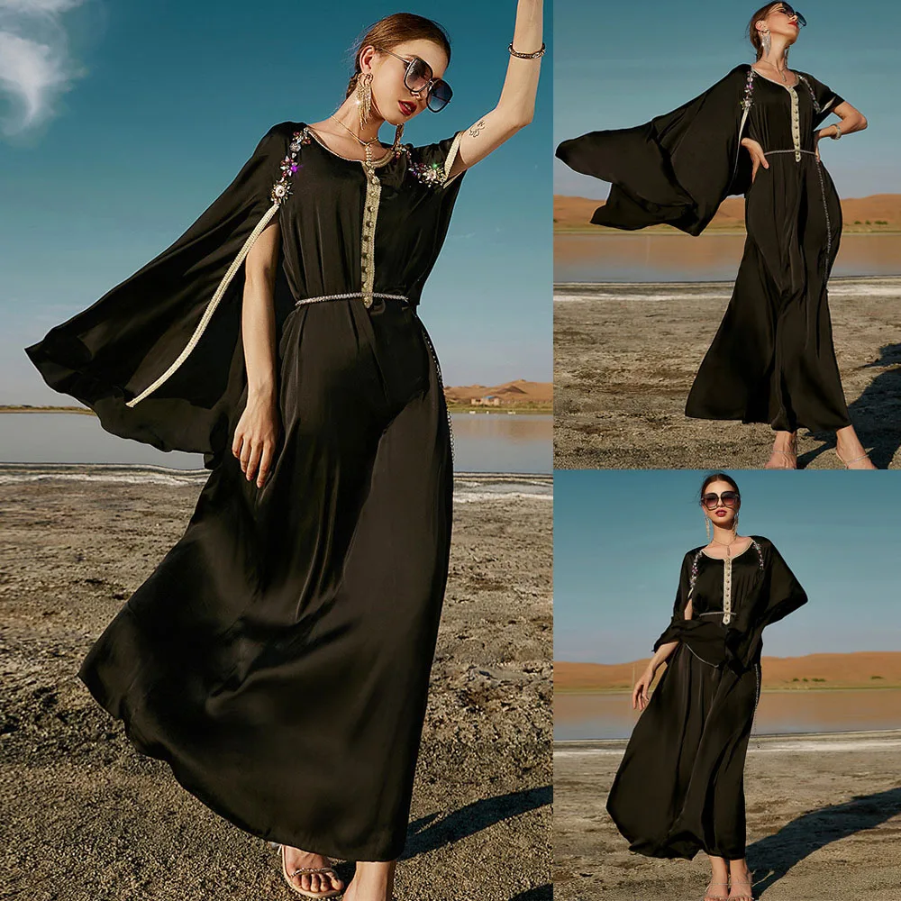 Vintage-Elegant-Muslim-Party-Gown-Rhinestone-Luxury-Women-Long-Dress ...