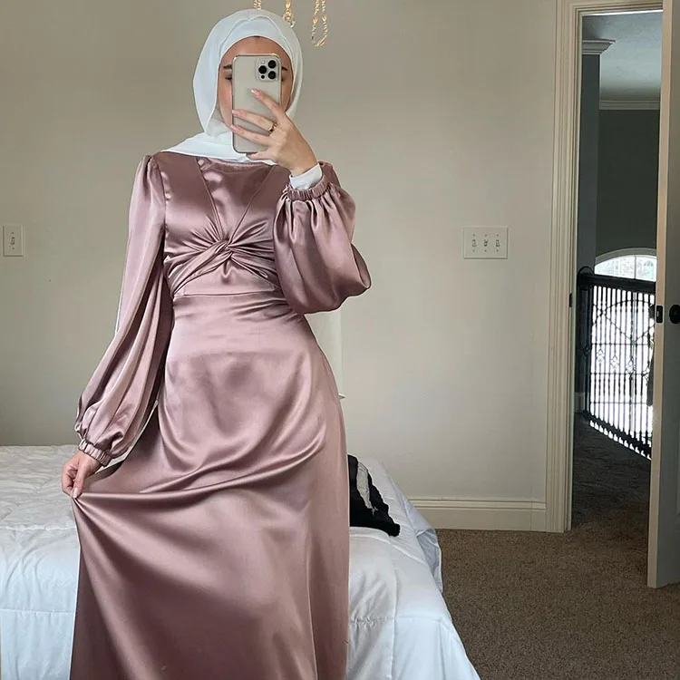 Maxi Dress High Quality Muslim EID Latest Women Solid Islamic Clothing ...