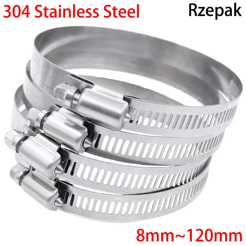 8mm-120mm-Stainless-Steel-Drive-Hose-Clamps-Adjustable-Tri-Gear-Worm ...