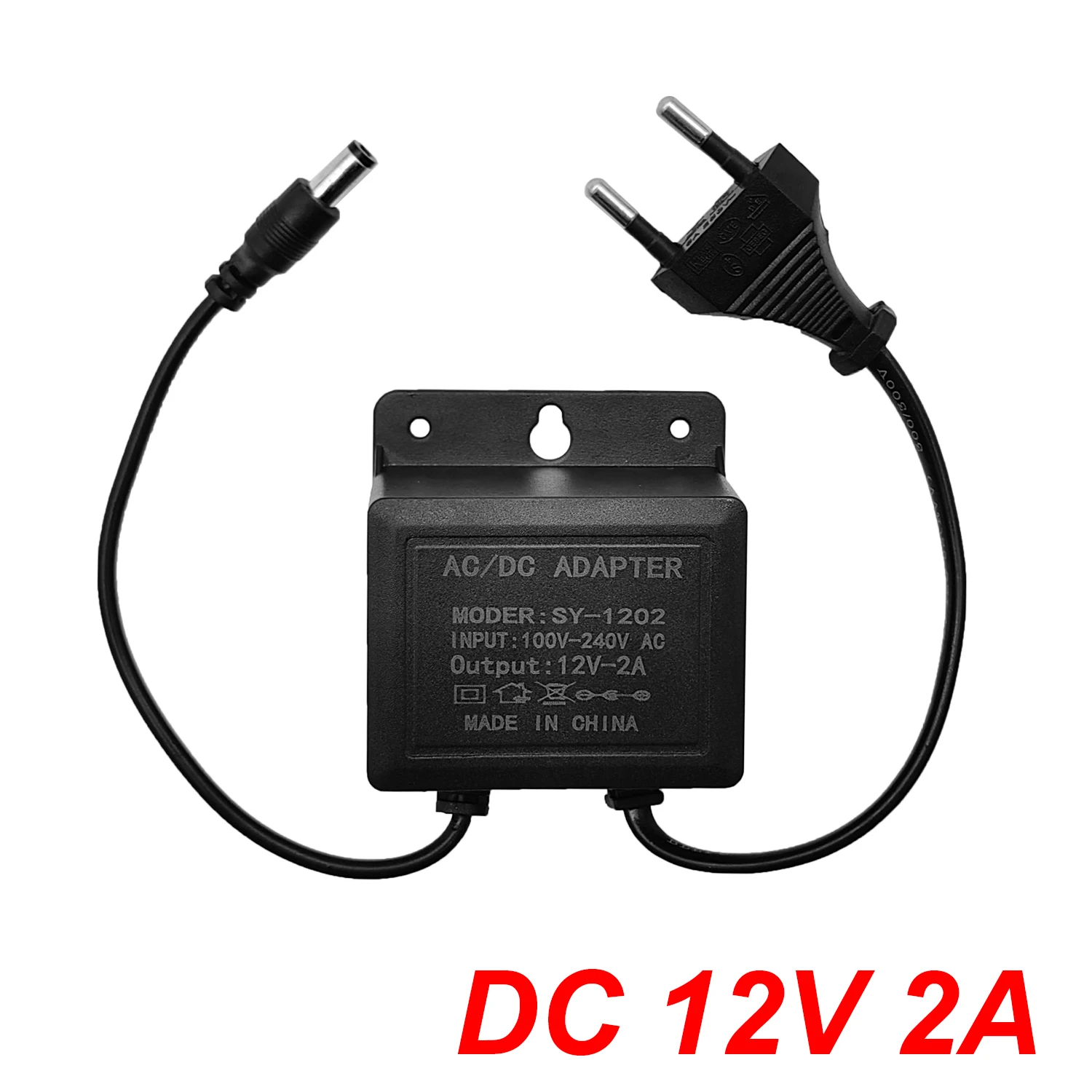 DC12V 2A Waterproof EU Plug Power Adapter For CCTV Security ...