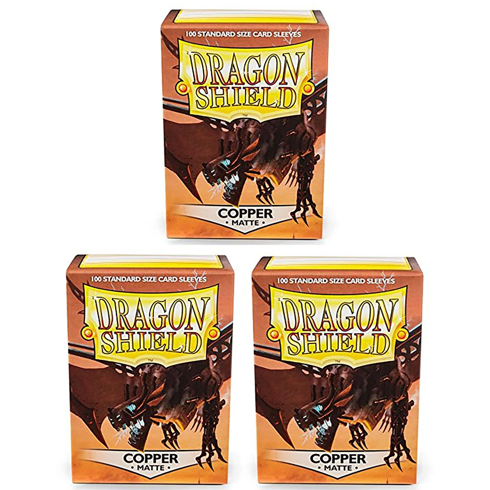 100 Standard Size Dragon Shield New Sleeves 66x91mm Copper color ...