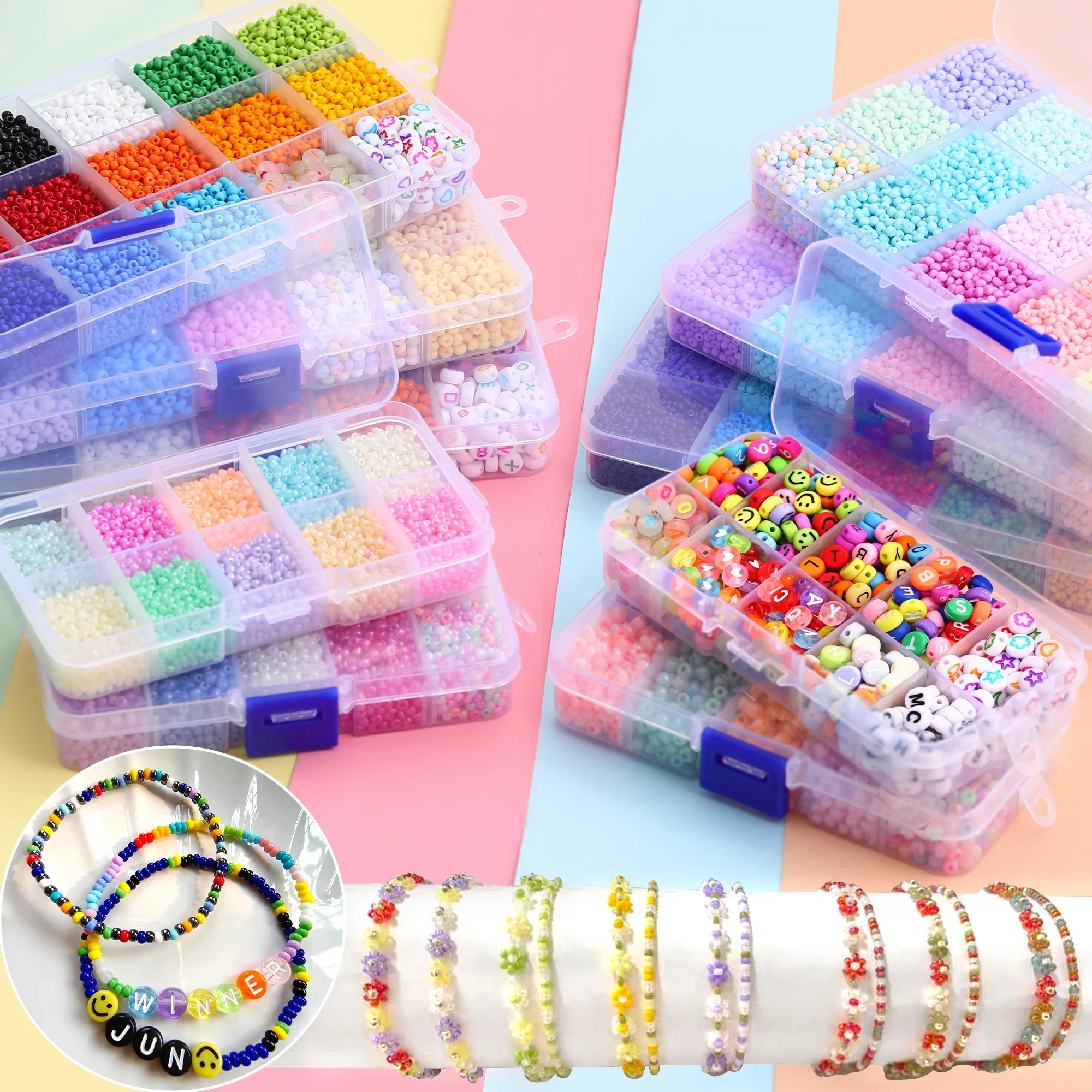 10-Grid-Handmade-Includes-Macron-Colored-Beads-for-Children-s-Bracelets ...