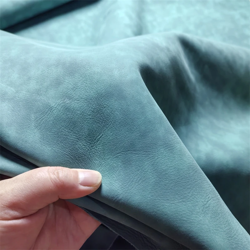 1.3/1.5mm Turquoise Two-Tone Frosted Cowhide. First Layer Leather. Real ...