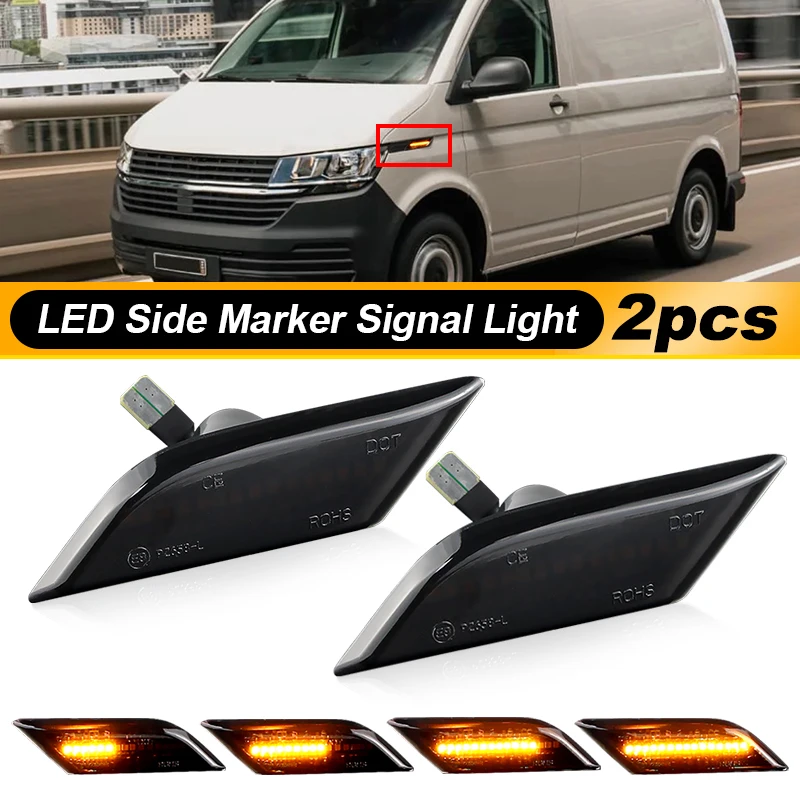 For VW Transporter T6 2020 2021 2022 2023-Up 2PCS Dynamic LED Side ...