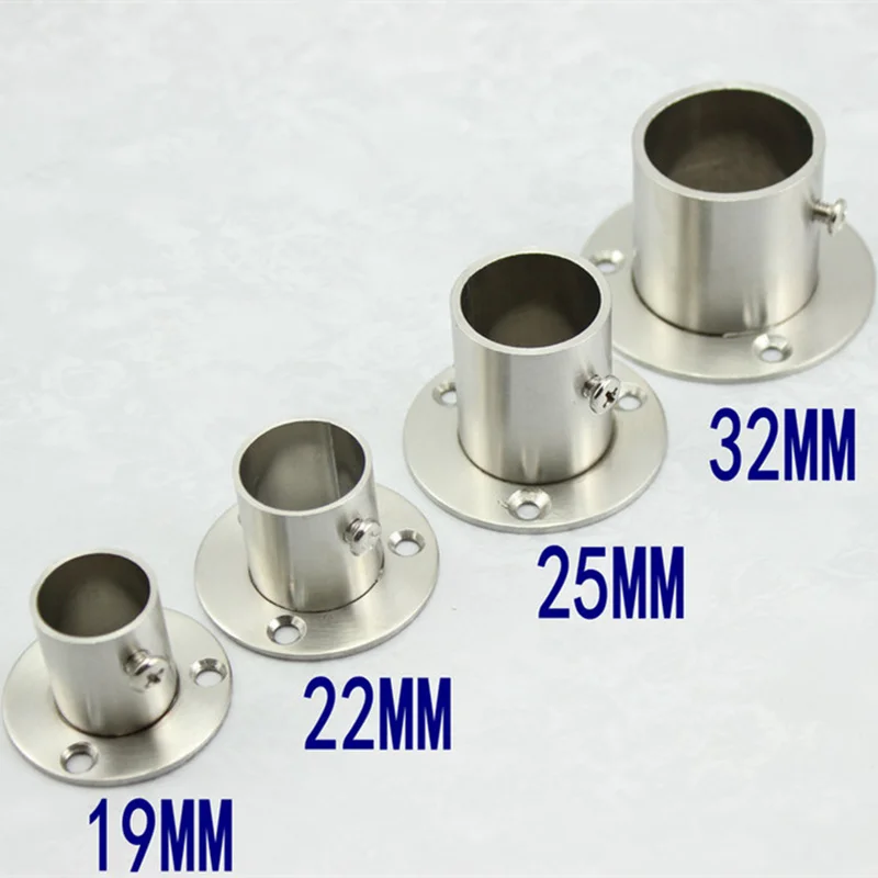 2pcs/lot Stainless Steel Pipe Bracket 19-32mm Dia Tube Support Flange ...
