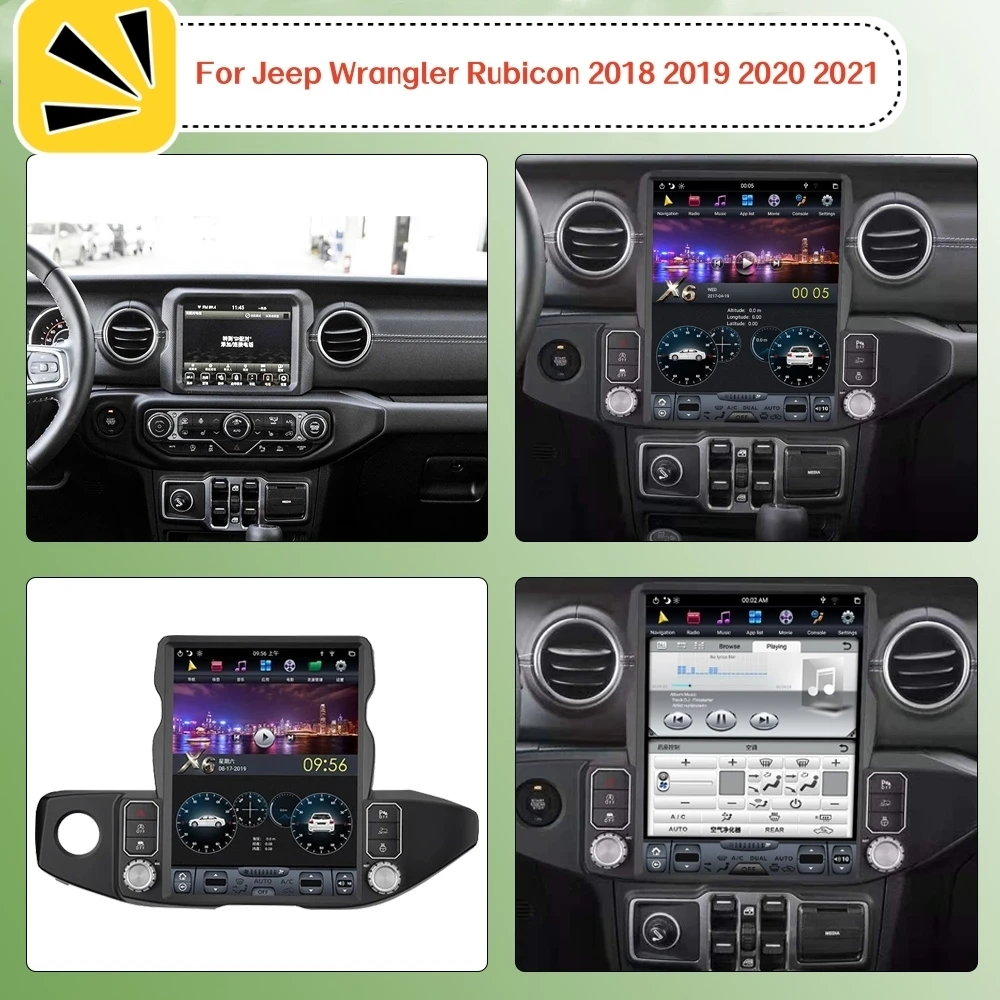 13.6" For Jeep Wrangler Rubicon 2018 2019 2020 2021 Android Car GPS ...