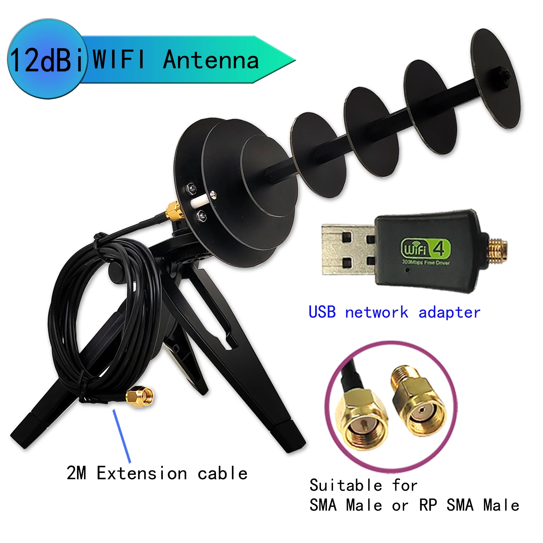 14dBi-2-4G-WiFi-Antenna-Directional-High-Gain-Signal-Amplifier-Laptop ...