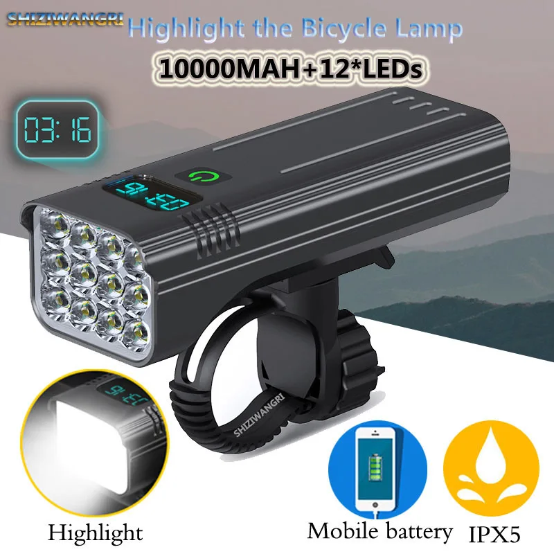 10000mAh-Bike-Bicycle-Light-USB-LED-Rechargeable-Set-Mountain-Cycle ...