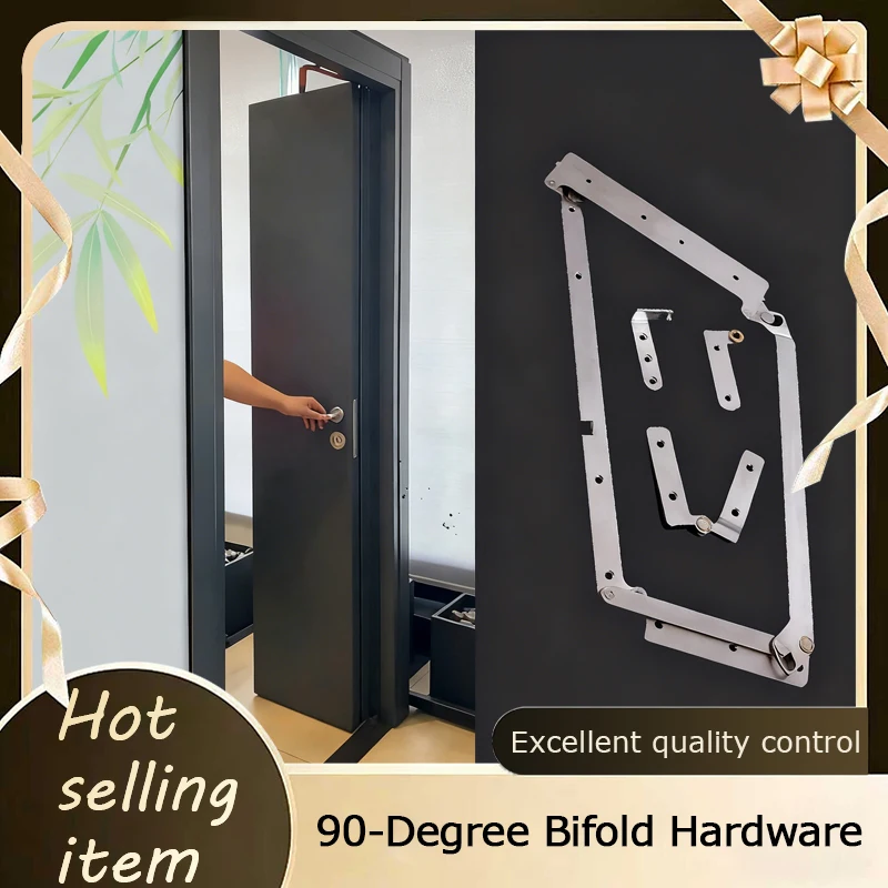 90 Degree Foldable Door Hardware No Bottom Track Smooth Swing & Fold ...