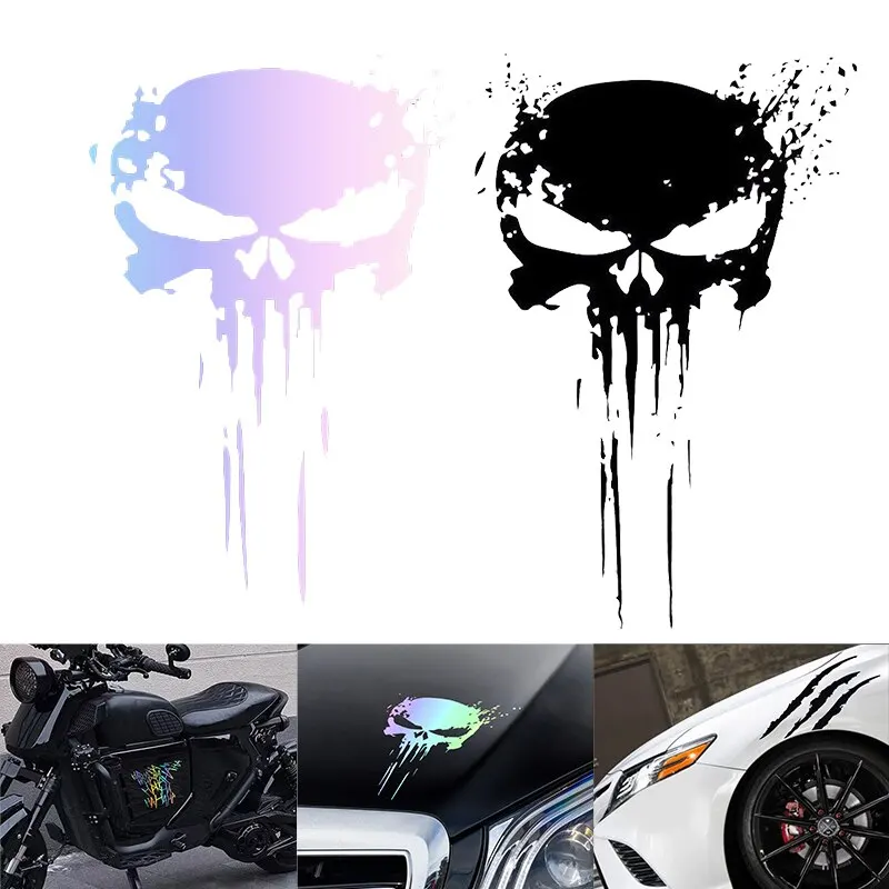 1pcs Motorcycle Stickers Skull Demon Claw HAHA Decals Stickers for ...