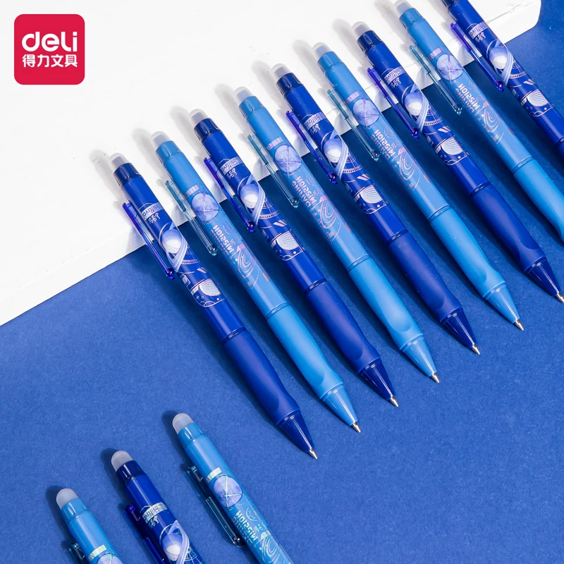 0.5mm Black Ink Crystal Blue Ink Erasable Gel Pen Office Supplies ...
