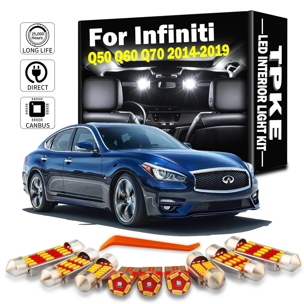 Tpke 12pcs White Car Led Lights Interior Package Kit For 2014-2019 ...