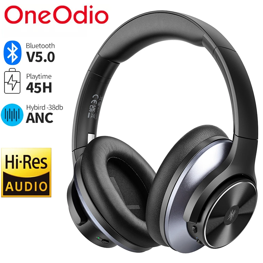 Oneodio A10 Active Noise Cancelling Headphones Audio Hi Res Bluetooth 5 ...