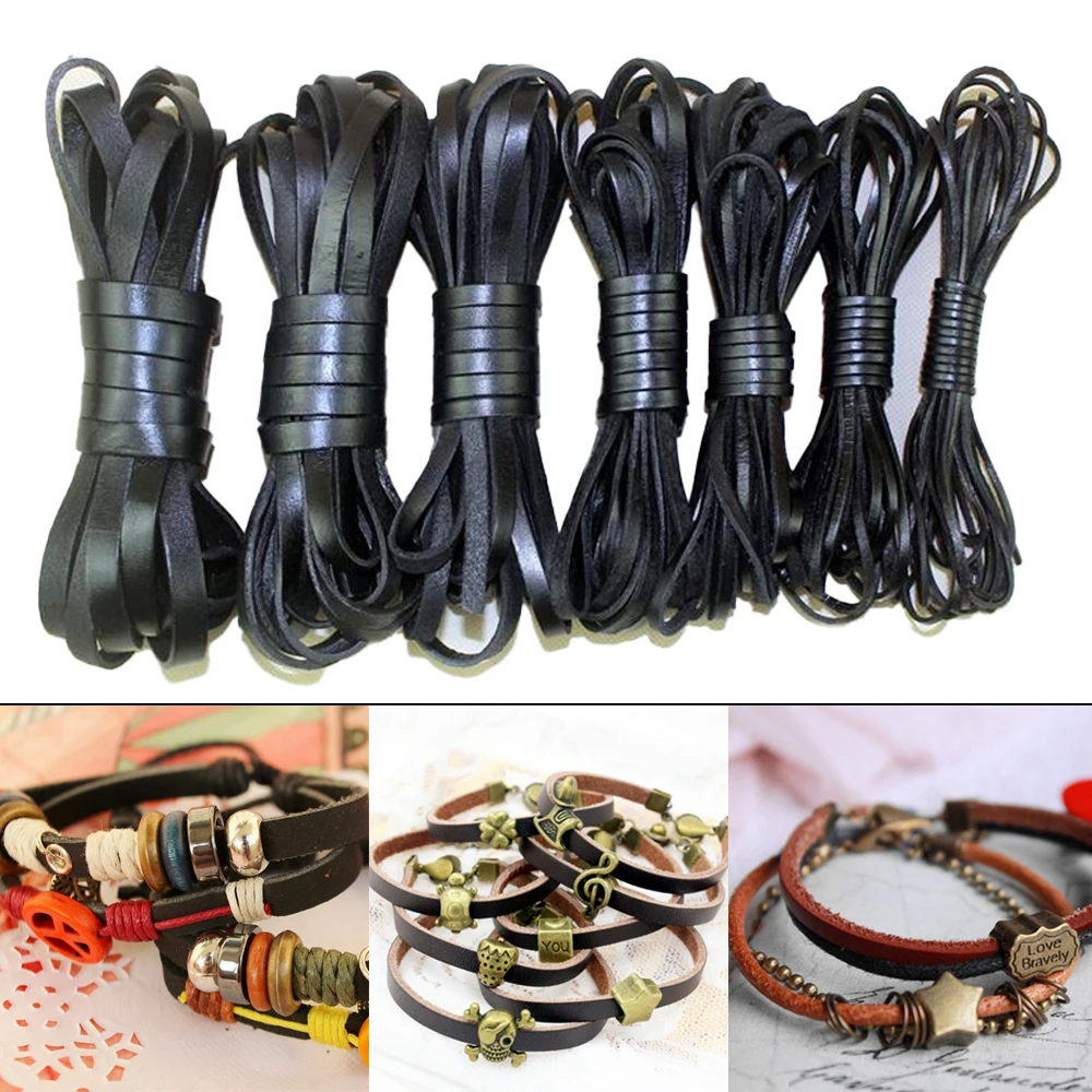 2M Flat Genuine Leather Lacing Strip Cord Braiding String for DIY ...