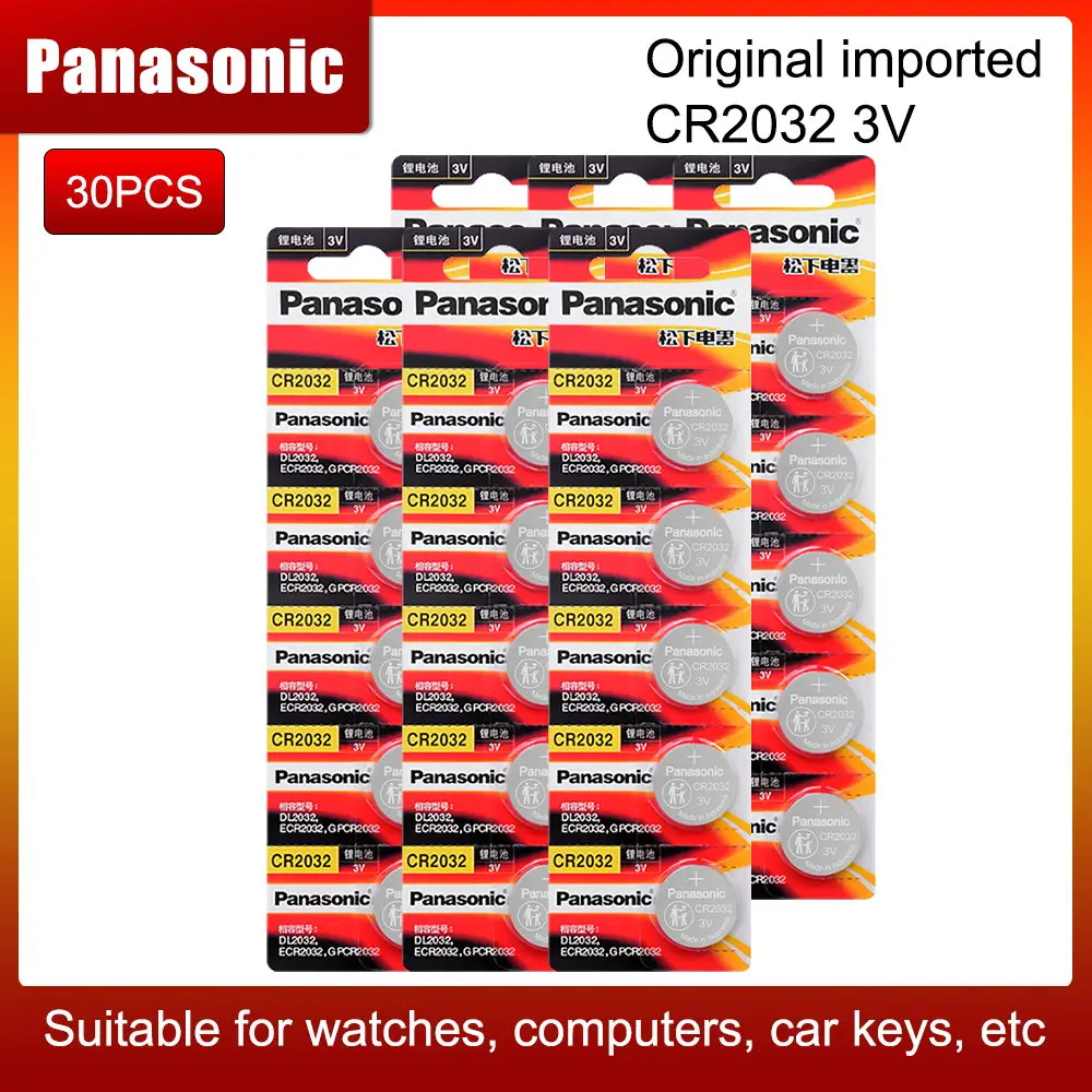 30pcs Panasonic Original CR2032 DL2032 ECR2032 BR2032 2032 CR 2032 3V Lithium Button cell Coin ...