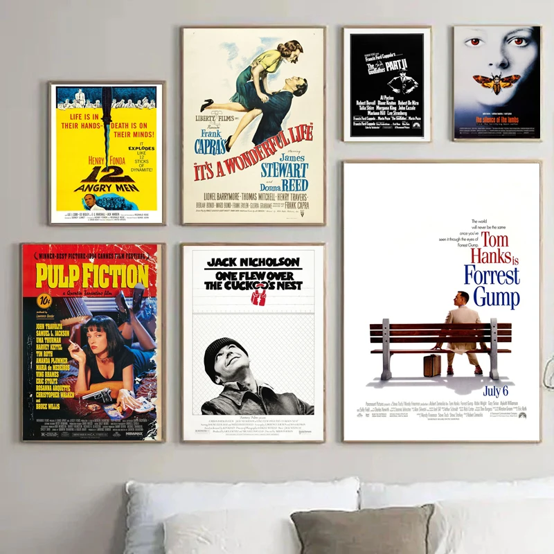 Classic-Movie-Poster-Pulp-Fiction-Posters-Canvas-Painting-The-Godfather ...