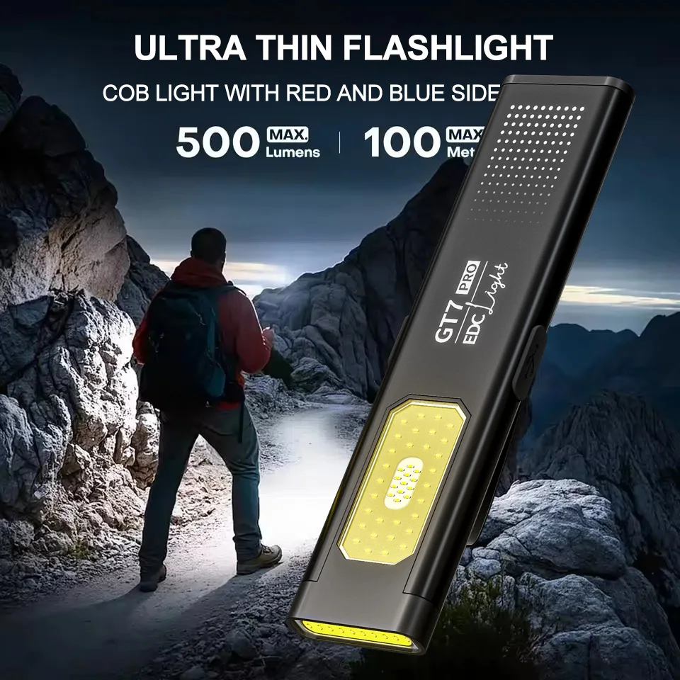 Multi-Functional LED Flashlight Portable Work Light w/ Hat Clip & Tail ...