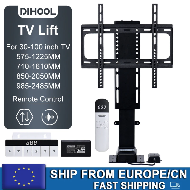 30-100-Electric-TV-Lifting-Stand-for-Large-LCD-LED-1500mm-Stroke-120kg ...