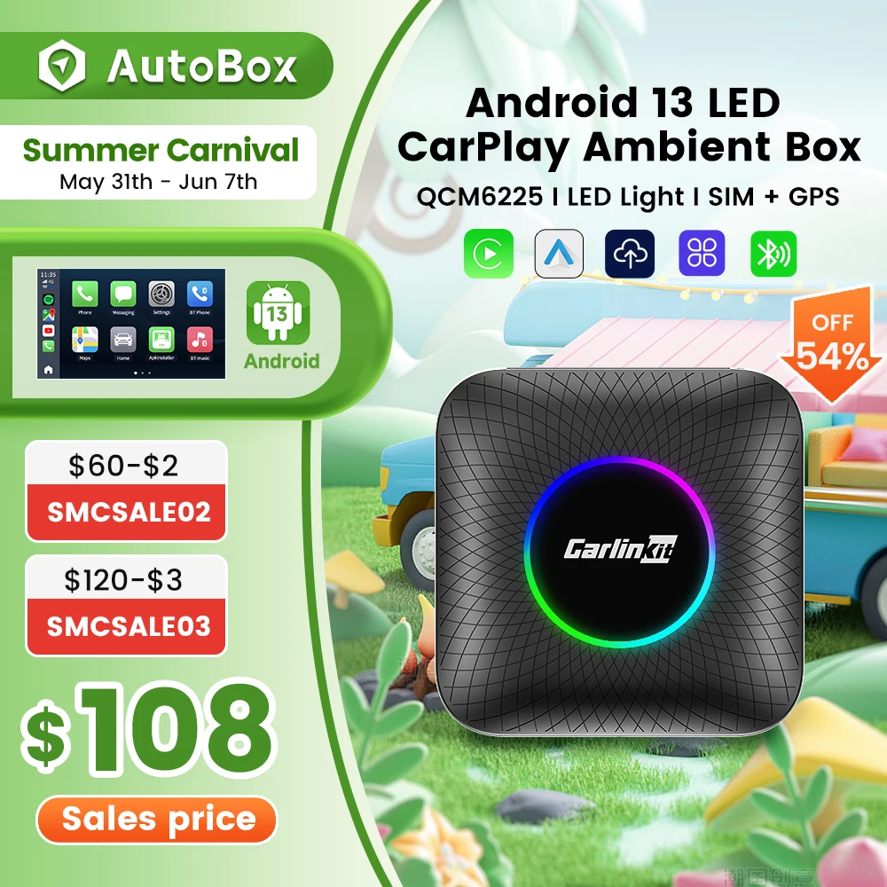 CarlinKit-Android-13-CarPlay-AIBox-Qualcomm-SM6225-Wireless-CarPlay-Android-Auto-Google-Play ...