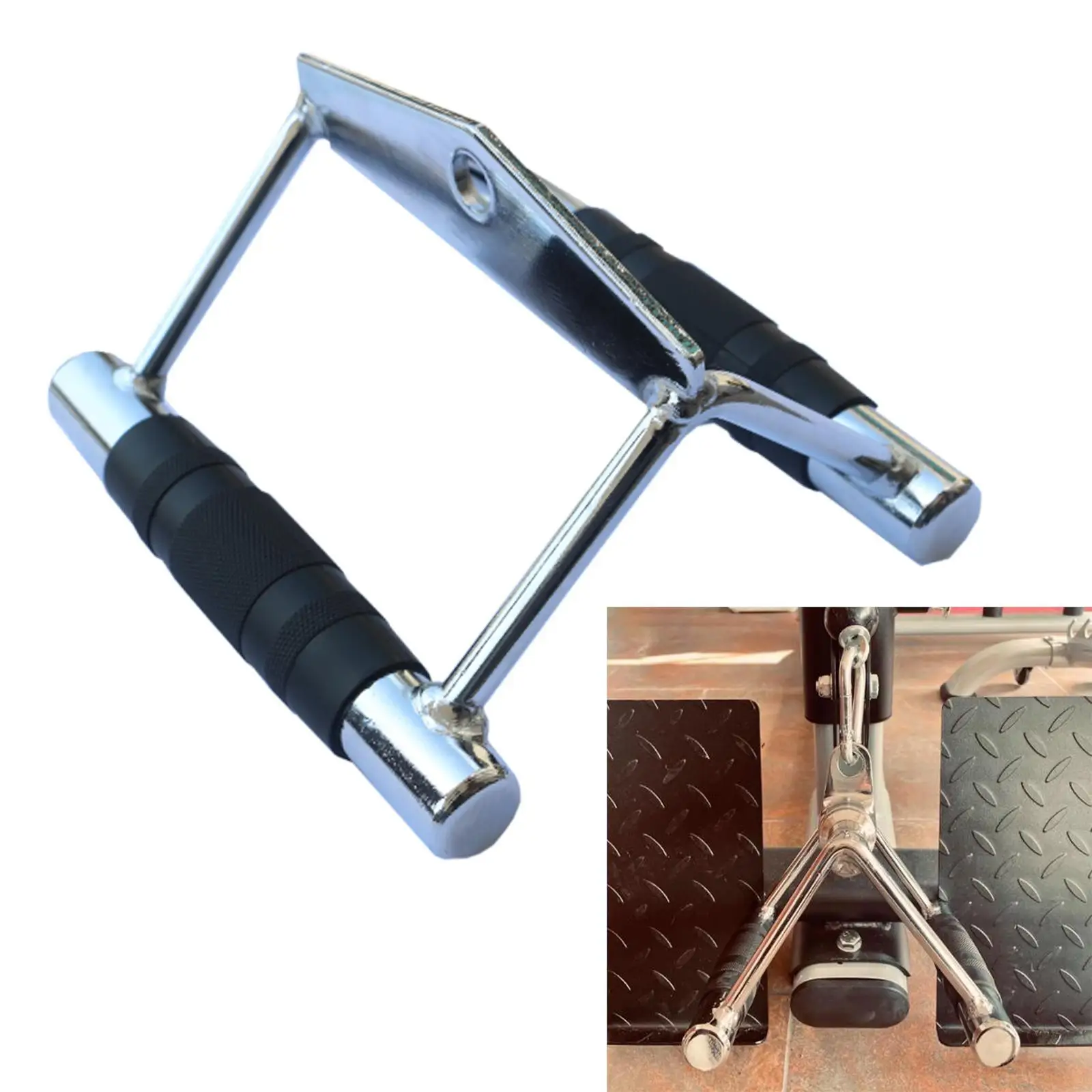 Double D Row Handle Steel Cable Machine Accessories LAT Pull Down Bar V ...