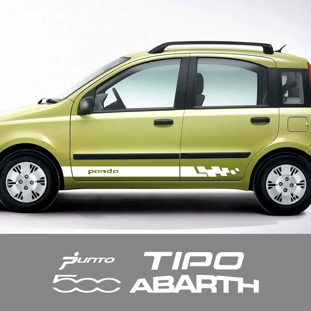 Car Door Side Stickers For Fiat 500 Abarth 595 Panda Punto Tipo ...