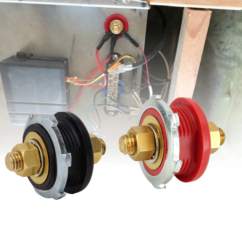 1pcs 250 Amps 12v 24v Positive & Negative Black Red Thru Panel Battery ...