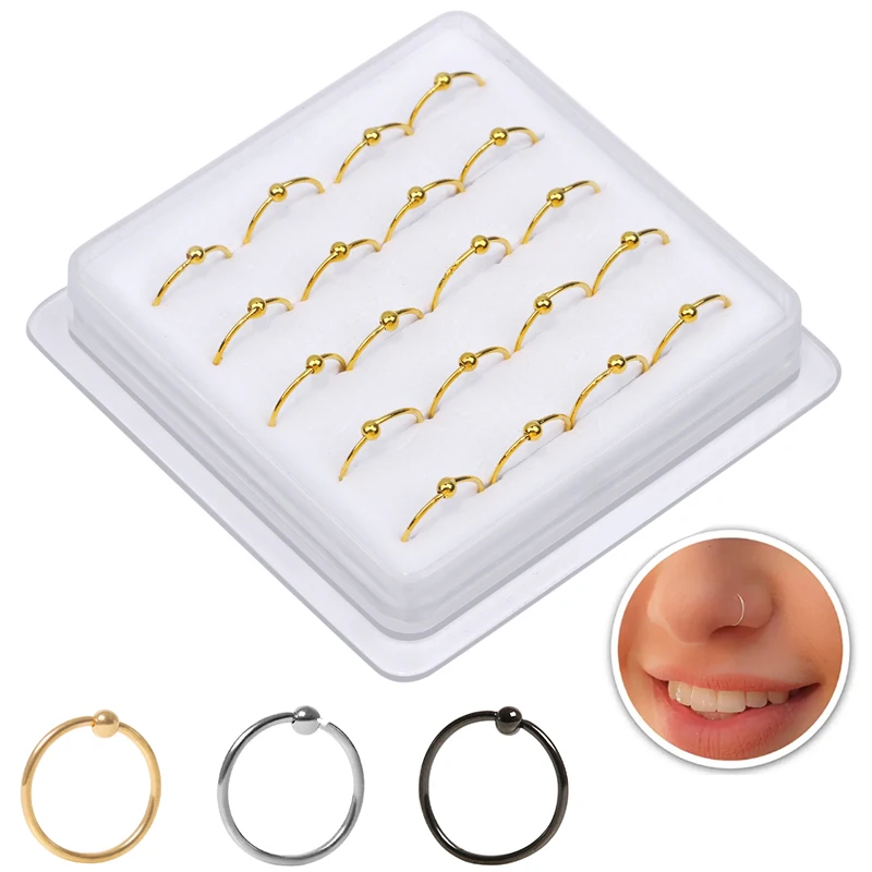 20Pcs-Ball-Closure-Hoop-Nose-Rings-for-Women-Men-Nostril-Septum-Body ...