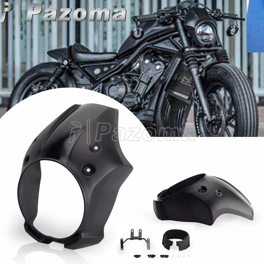 ABS-Motorcycle-Headlamp-Cowl-For-Honda-Rebel-CMX-250-300-500-Black-Fairing-Headlight-Windshiled ...