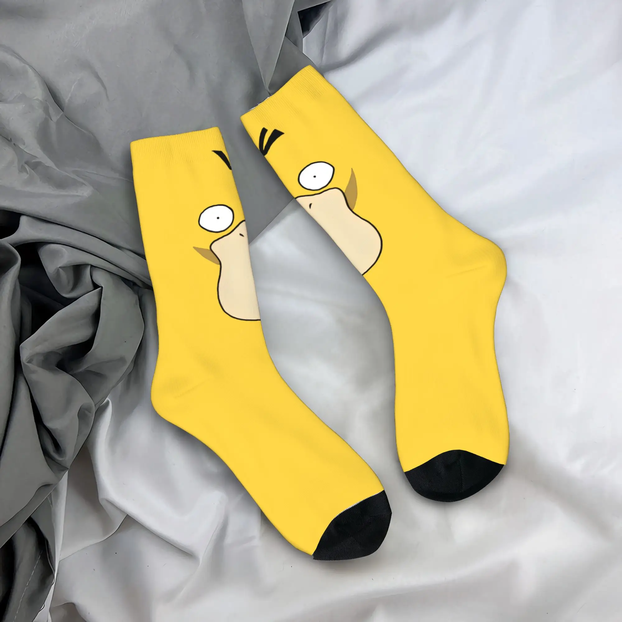 Winter Warm Retro Men's Women's Yellow Duck Psyduck Socks Sweat ...