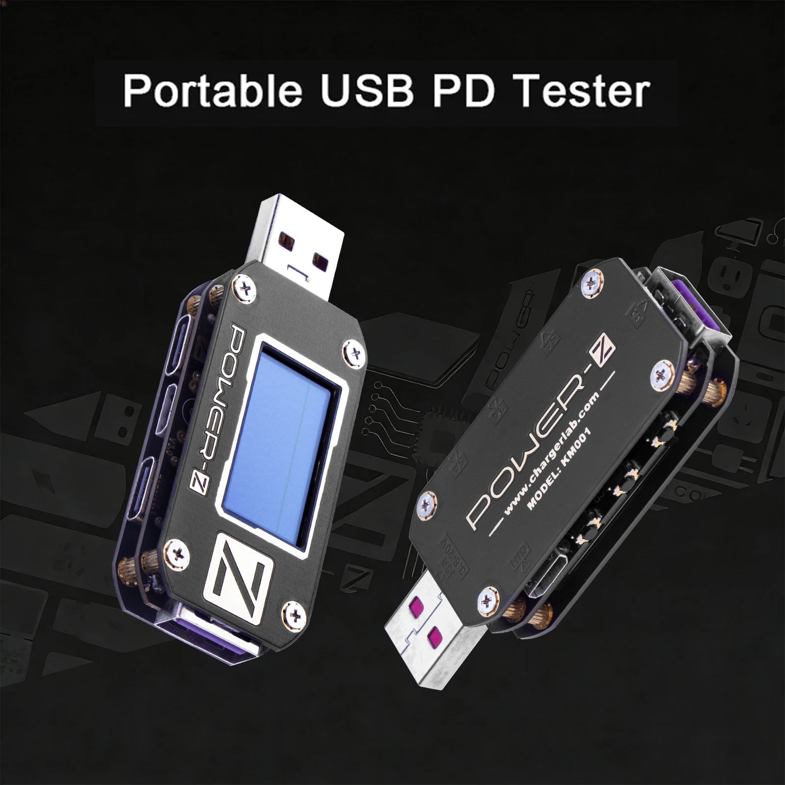 POWER-Z Portable USB-C voltage Tester Digital Power Meter KM003C Fast ...