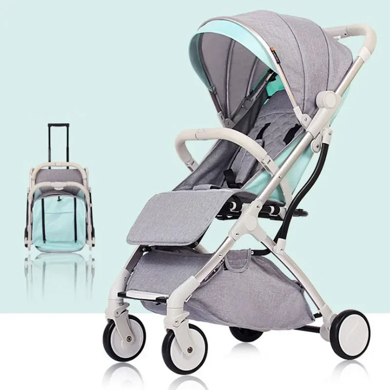 Four-Wheel-Stroller-Lightweight-Folding-Travel-Stroller-High-Landscape ...