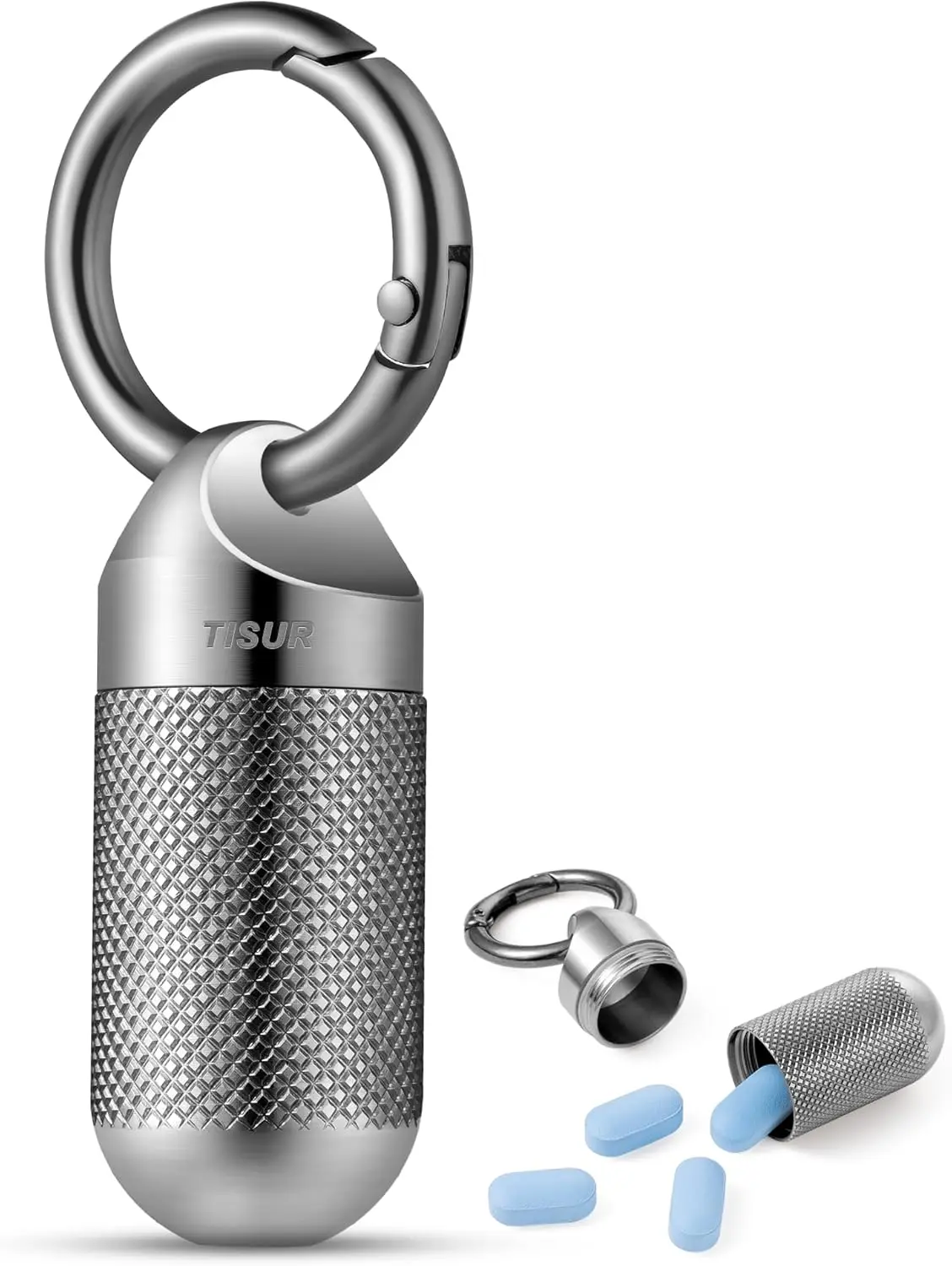 Porta-pílulas de titânio, porta-pílulas pequeno de metal, organizador ...