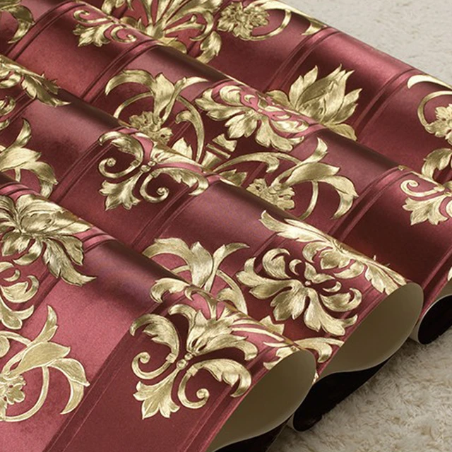 Red And Gold Damask Wallpaper