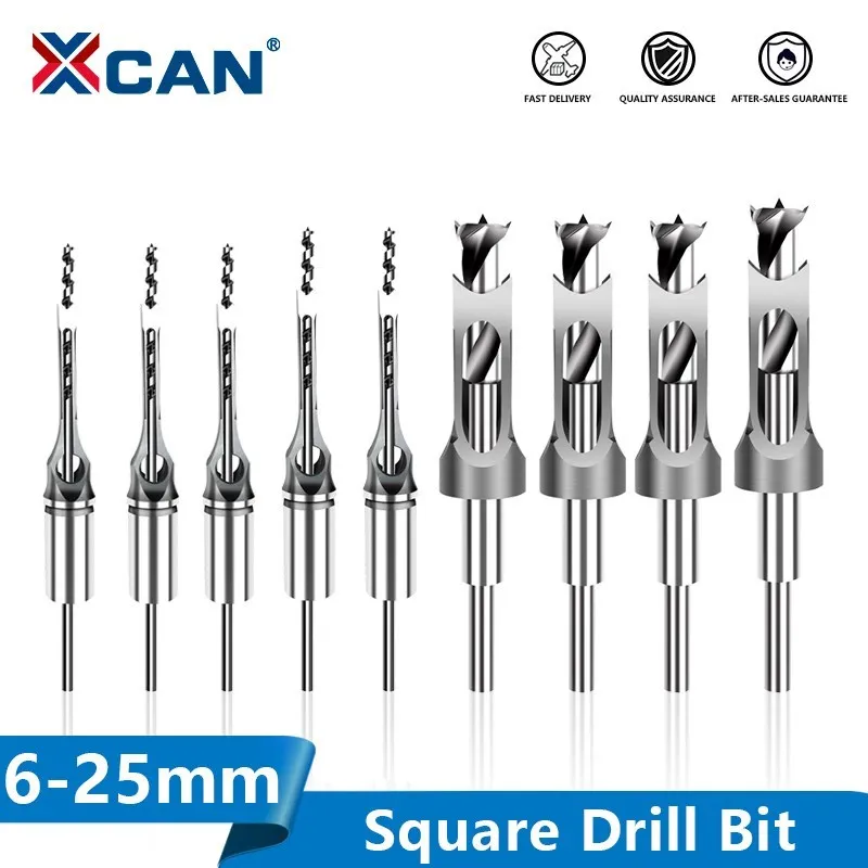 XCAN-Square-Drill-Bit-Square-Hole-Saw-6-4-25mm-Mortise-Chisel-Wood ...