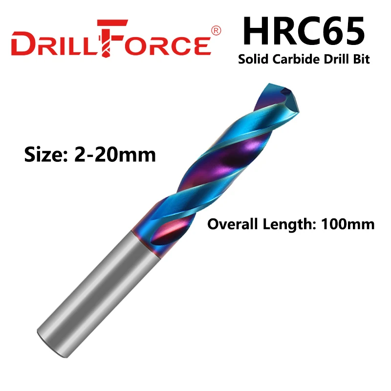 Drillforce-1PC-2mm-20mmx100mm-OAL-HRC65-Solid-Carbide-Drill-Bits-Set ...