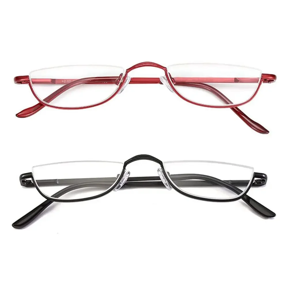 Retro-Reading-Glasses-High-definition-Metal-Spring-Hinges-Half-Moon ...