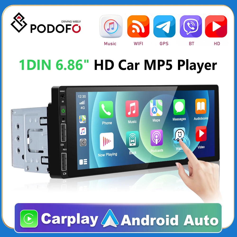 Podofo-1din-CarPlay-Android-Auto-Multimedia-Player-Stereo-Universally-1 ...