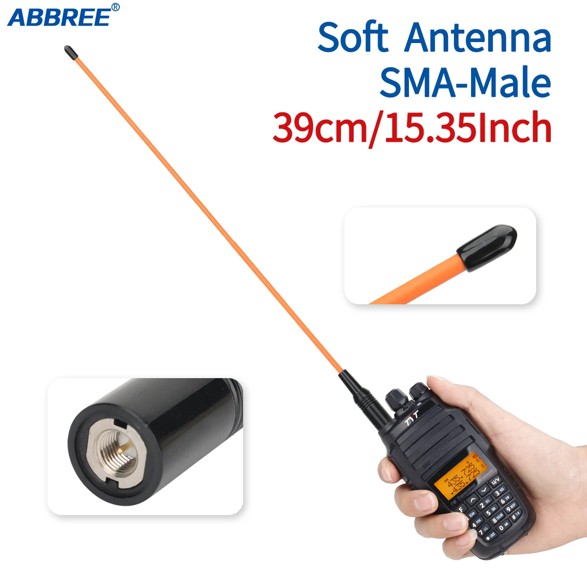 1or-2PCS-ABBREE-AR-771C-SMA-Male-Antenna-2m-70cm-Handheld-Radio-Antenna ...