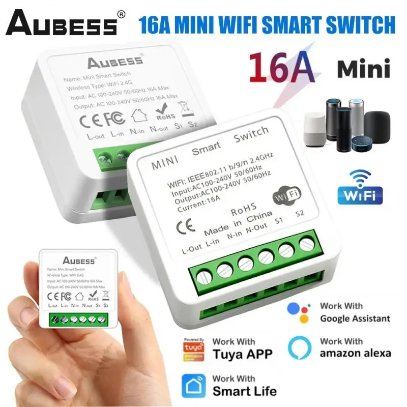 AUBESS-16A-Tuya-Wifi-Zigbee-Mini-Smart-Switch-2-Way-Control-Smart-Life ...