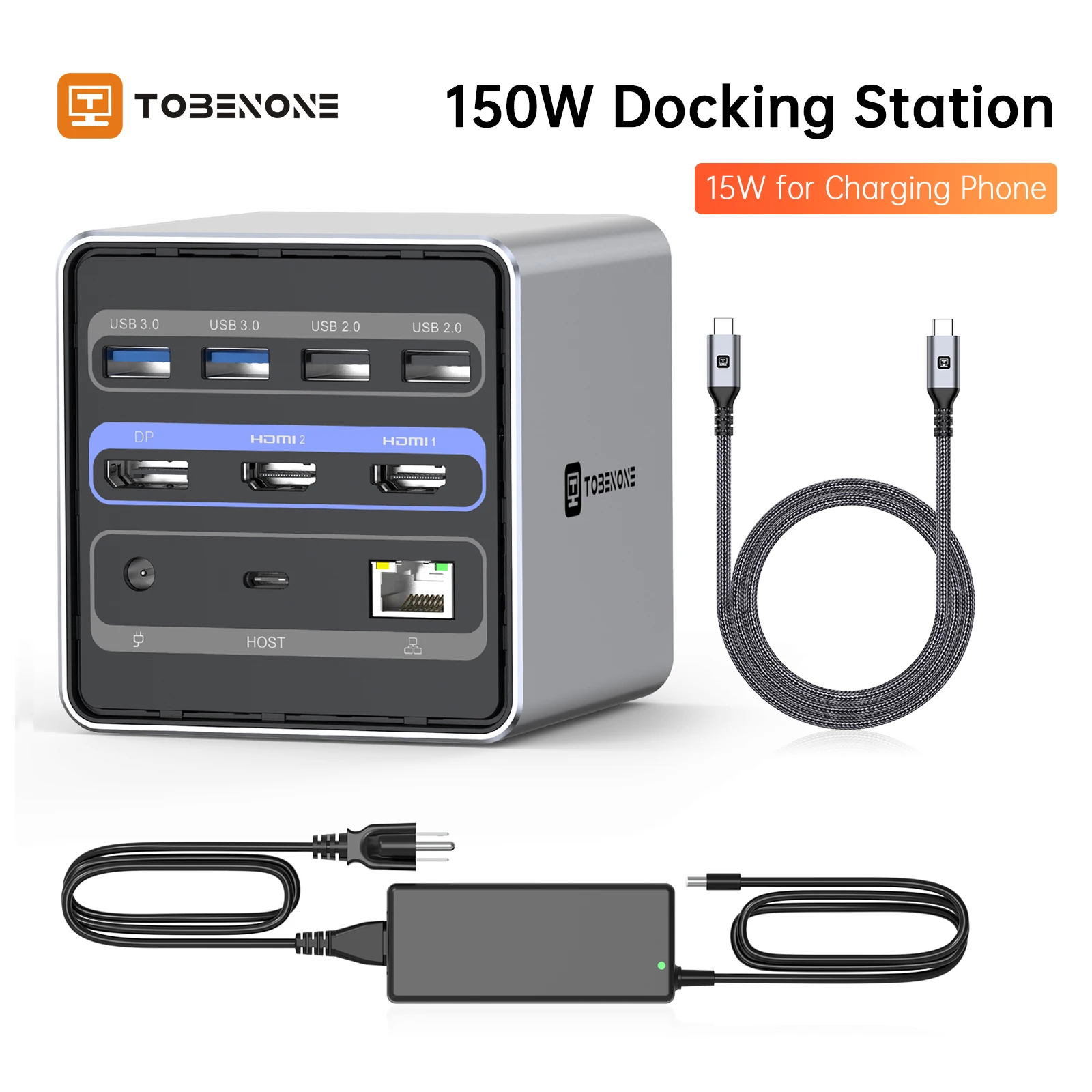 150W-Docking-Station-2-HDMI-Hub-with-USB3-1-SD-TF-Gigabit-Ethernet-for ...