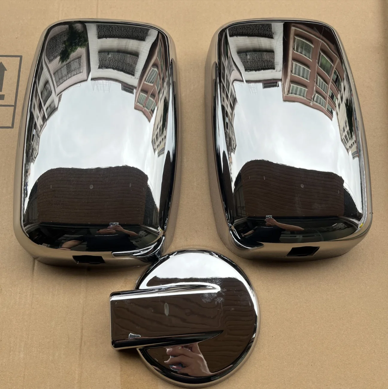 HIGH QUALITY ELECTROPLATED CHROME REAR VIEW MIRROR COVER FOR ISUZU 600P ...