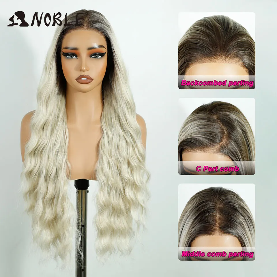 Noble Wig Synthetic Lace Front Wigs For Women 13x4 Curly Lace Wig Ombre ...