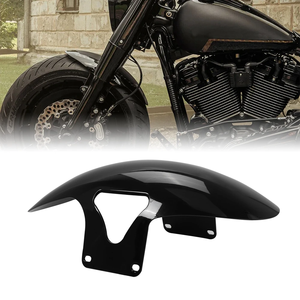 Motorcycle-Gloss-Black-Front-Fender-Mudguard-Cover-Protector-For-Harley ...