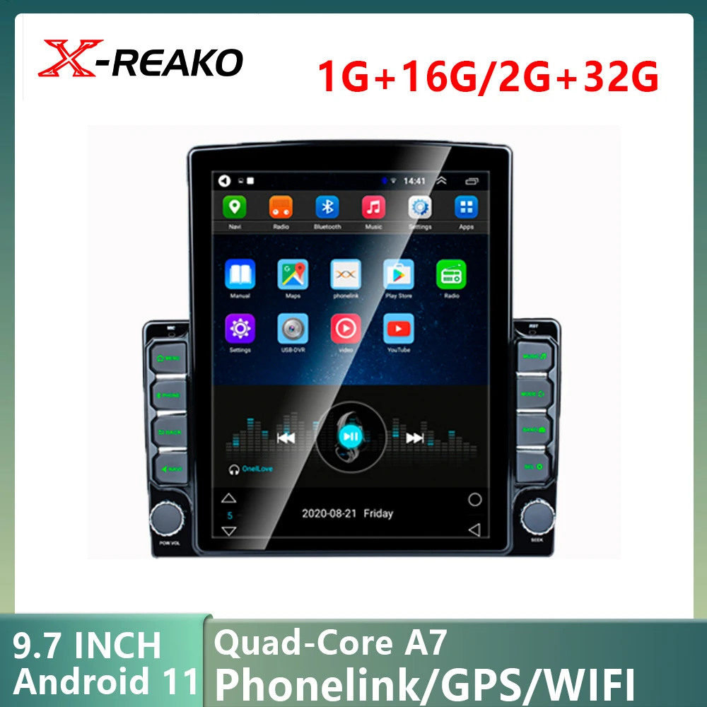 X REAKO Android 11 Car Radio Stereo 9.7 inch Capacitive Touch Screen ...