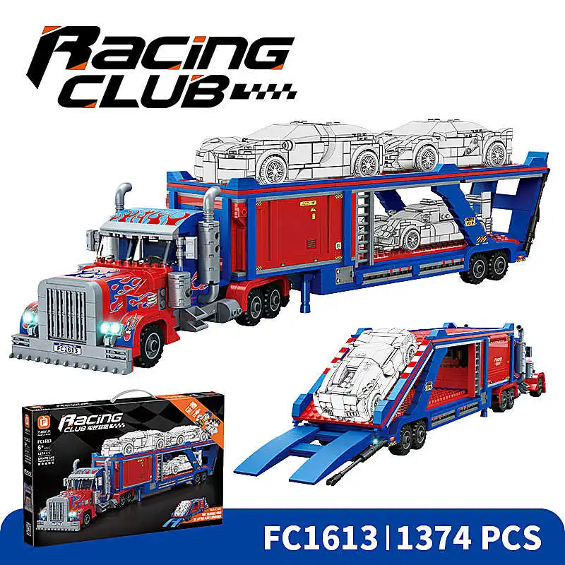 Technical Sports Car Transporter Container Truck Building Blocks Super ...