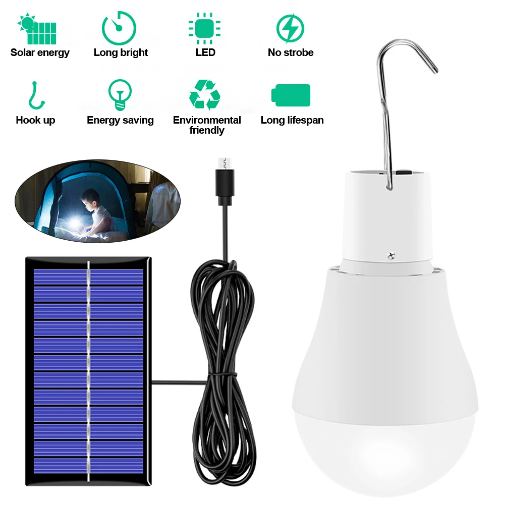 Outdoor Camping Solar Charging Bulb Split Solar Bulb Home Indoor Solar ...