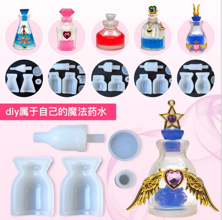 Diy Crystal Drop Glue Mold Perfume Bottle Potion Bottle Glass Bottle ...